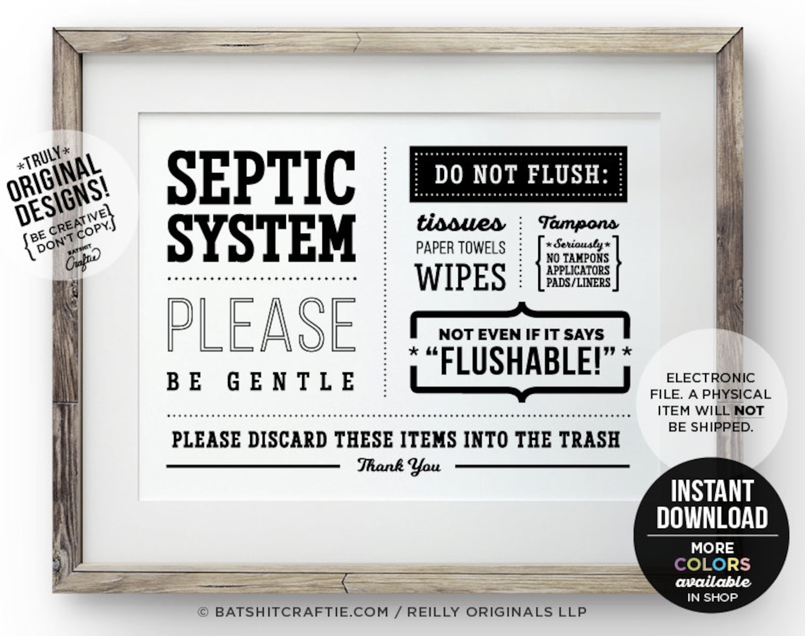Septic System Sign PRINTABLE Bathroom Sensitive Plumbing Do | Etsy Canada