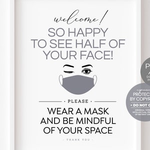 Funny Mask Required Printable Sign Instantly Download Print protected ...