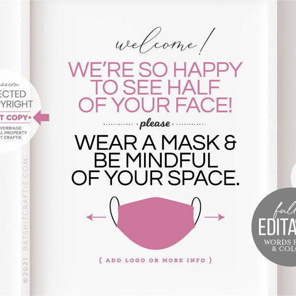 Covid Mask Funny Signs - Etsy