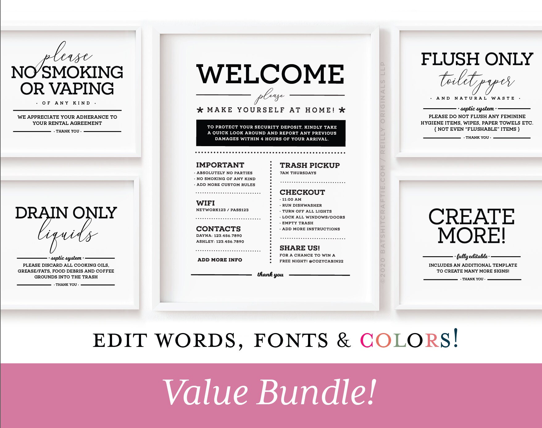 SUPER SALE Unlimited Printable Signs Fully Self-editable - Etsy