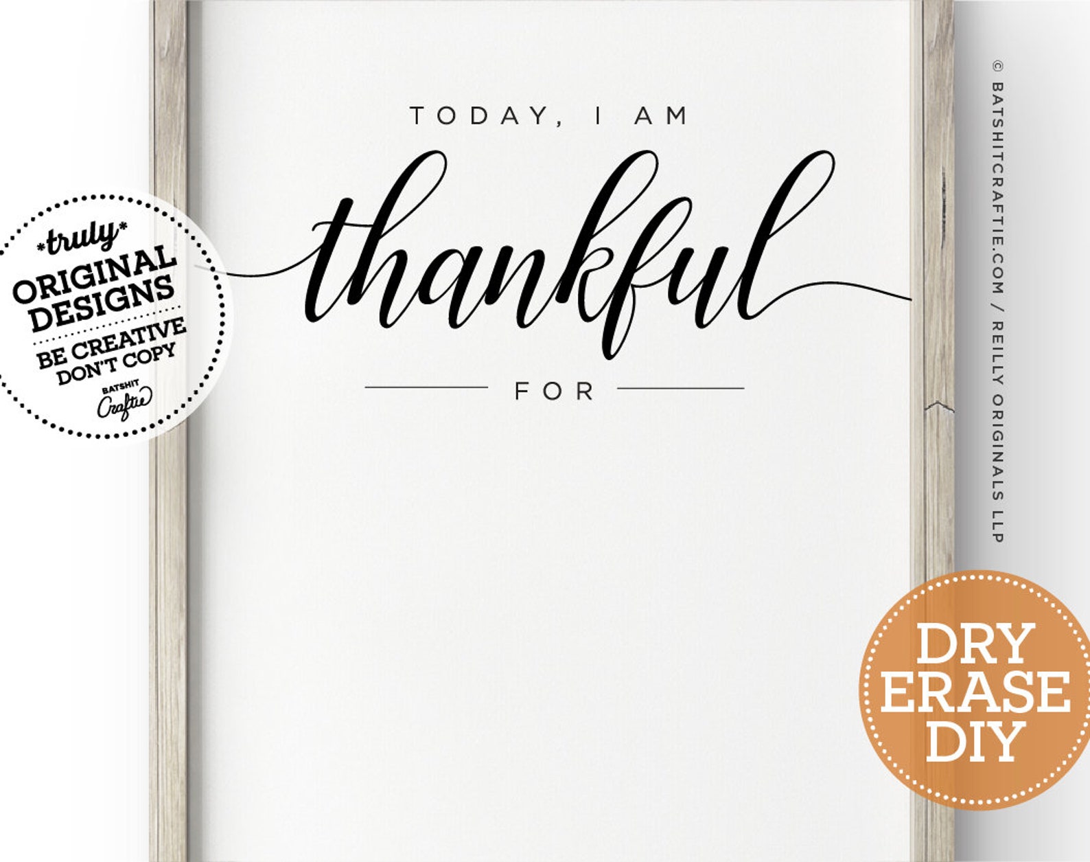 Thankful for Dry Erase DIY PRINTABLE Art Cute Thanksgiving | Etsy