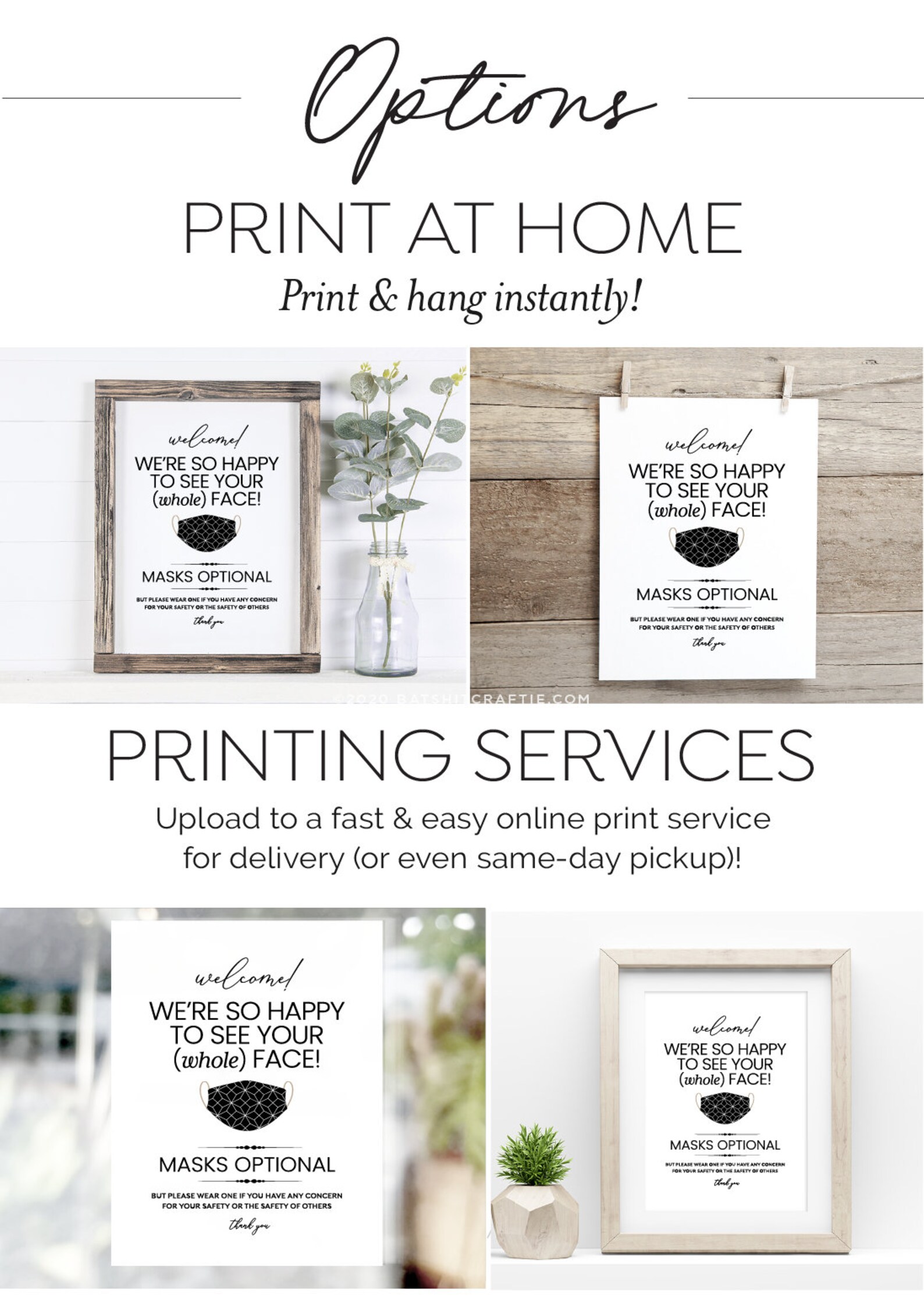 Cute Masks Optional PRINTABLE ~ Happy to See Your Whole Face! ~ Print ...