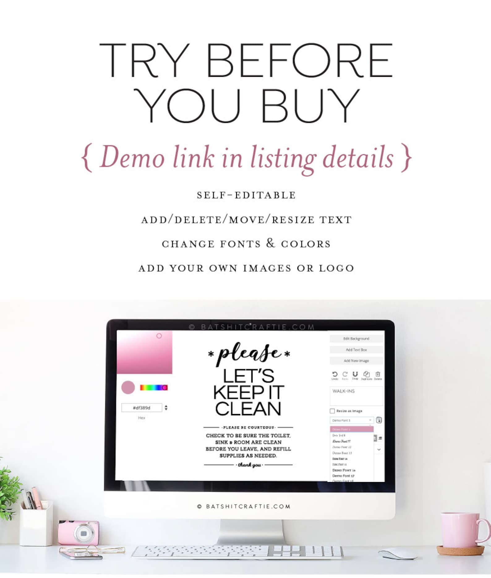 Fully Editable PRINTABLE SIGN Template 5x7 8x10 - Etsy