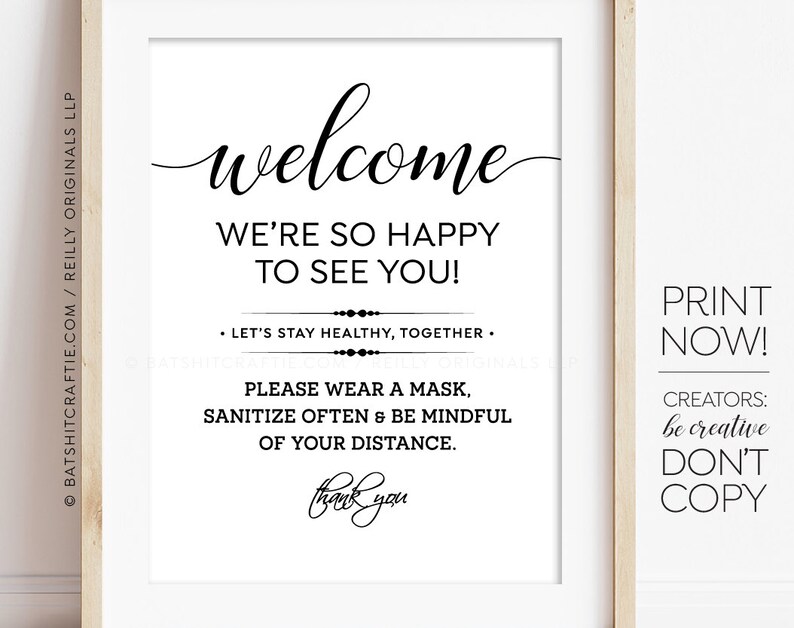 Please Wear a Mask Sanitize Social Distance PRINTABLE Sign - Etsy Canada