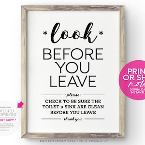 Look Before You Leave! ~ Ready to Ship or Print at Home Instantly ...
