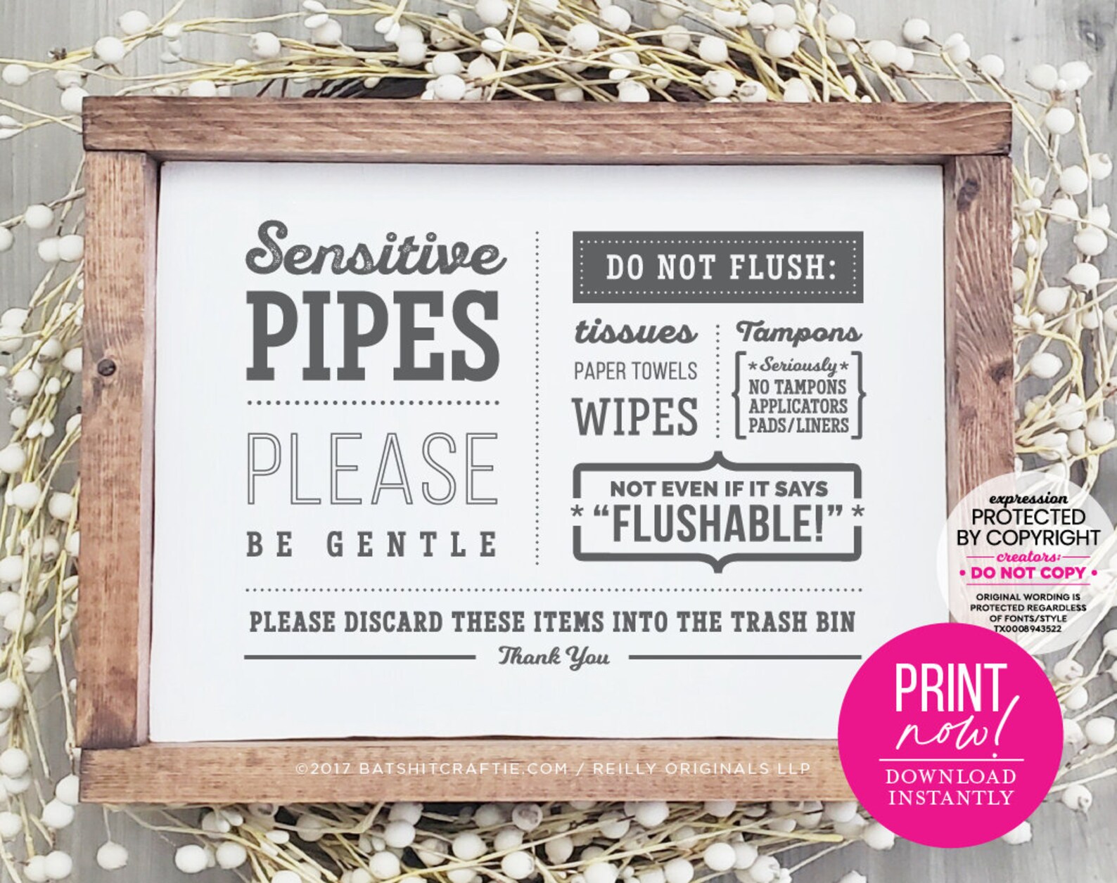 Septic System Sign PRINTABLE Bathroom Sensitive Plumbing Pipes - Etsy