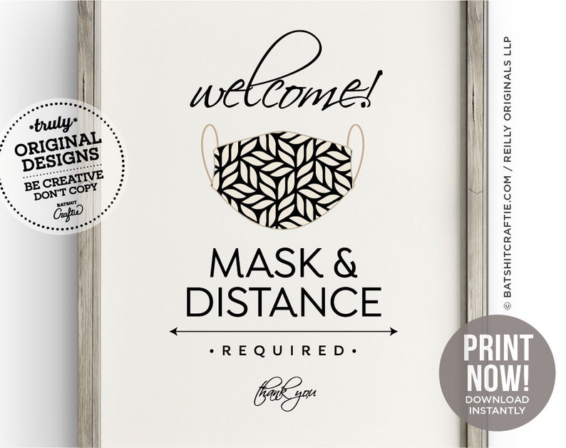 Mask Distance Required PRINTABLE sign office workplace | Etsy