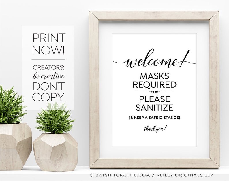 Welcome Masks Required Please Sanitize & Keep Safe Distance | Etsy