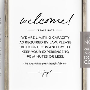 Limit Your Time PRINTABLE Sign ~ for Restaurants, Salons, Spas ...