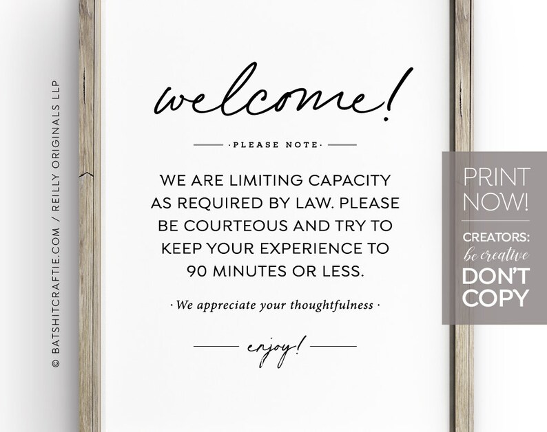 Limit Your Time PRINTABLE Sign ~ for Restaurants, Salons, Spas ...