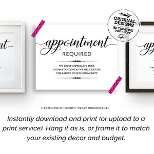 Appointment Required PRINTABLE SIGN ~ Modern Simple Poster Cute Wash ...