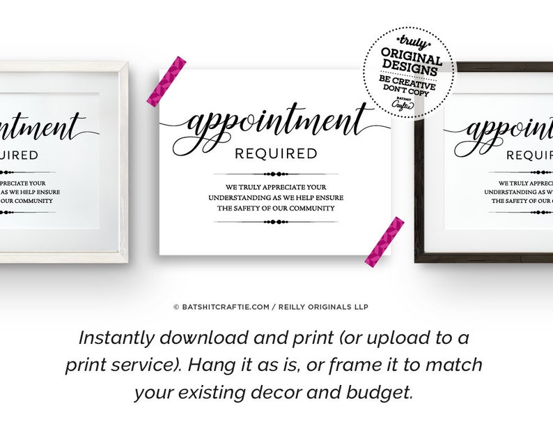 Appointment Required PRINTABLE SIGN modern simple poster | Etsy