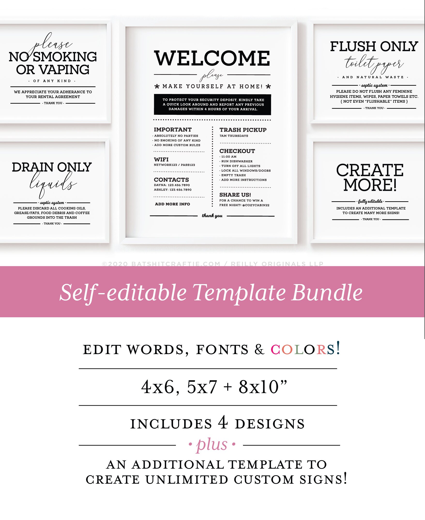 SUPER SALE Unlimited Printable Signs Fully Self-editable - Etsy