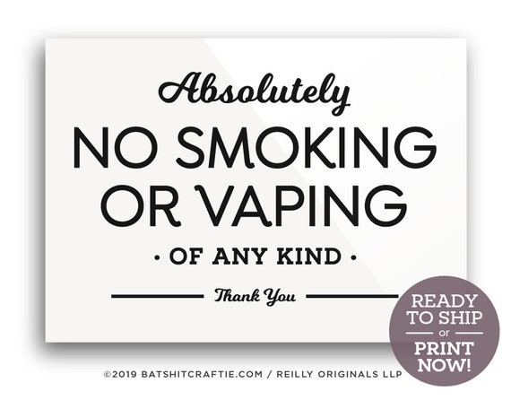 Elegant No Smoking Sign Ready to Ship or Print at Home | Etsy