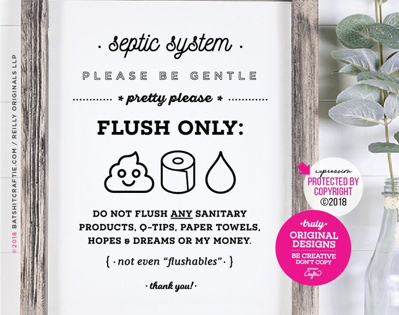 Cute Septic System Printable Sign now Protected by - Etsy