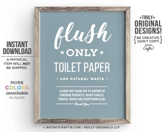 Septic System Sign PRINTABLE Bathroom Sensitive Plumbing Do | Etsy