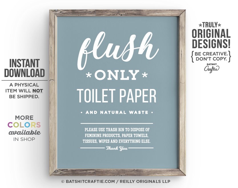 Septic System Sign PRINTABLE Bathroom Sensitive Plumbing Do | Etsy