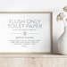 Flush Only Toilet Paper & Natural Waste Printable Sign ~ Modern ...