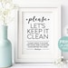 Please Keep It Clean Bathroom Sign PRINTABLE Sink and Toilet Cute ...