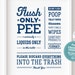 Cute Nautical Boat Printable Bathroom Sign ~ Flush Pees Only ~ No Poop ...