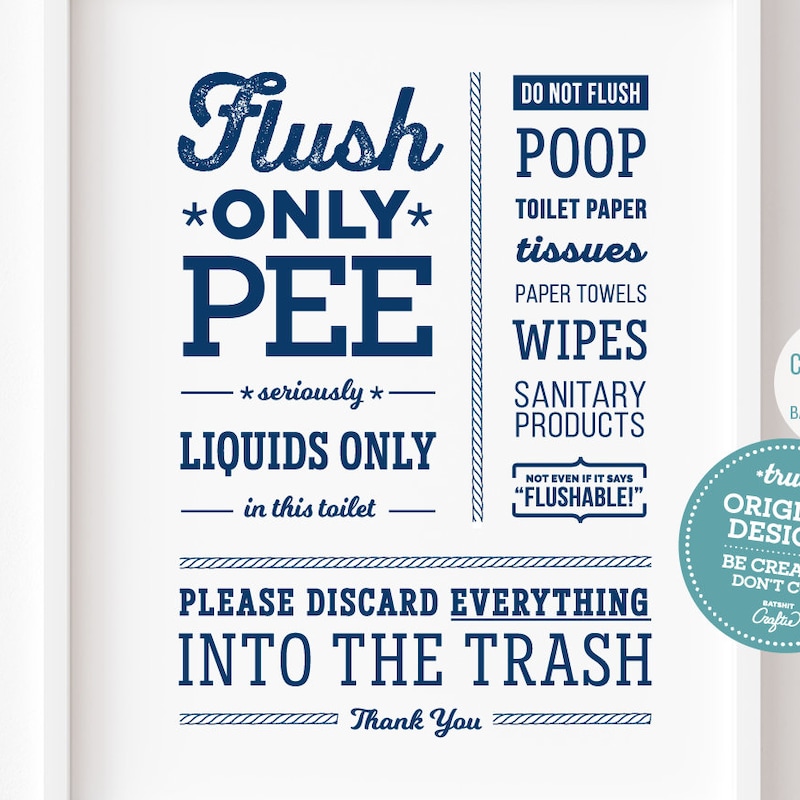 Pee Only Bathroom Sign - Etsy