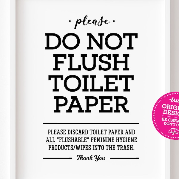 Do Not Flush Wipes Sign - Etsy
