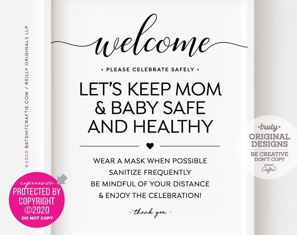 Protect Mom and Baby Printable Covid Safety Sign Wear a Mask | Etsy