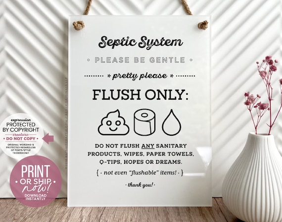 Cute Septic System Emoji Printable Sign protected by - Etsy UK