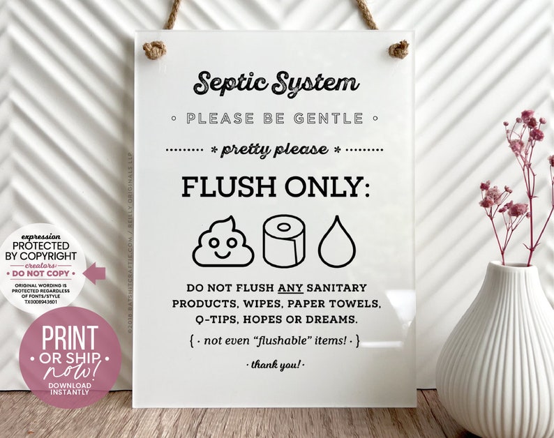 Cute Septic System Emoji Printable Sign protected by - Etsy