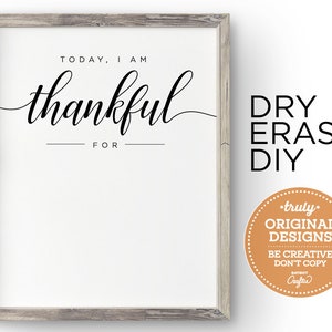 Thankful for Dry Erase DIY PRINTABLE Art ~ Cute Thanksgiving Activity ...