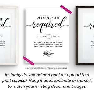 Appointment Required PRINTABLE SIGN ~ Modern Simple Poster Cute Wash ...