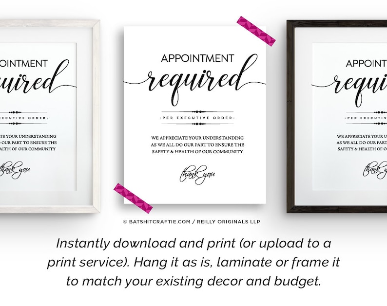 Appointment Required PRINTABLE SIGN Modern Simple Poster - Etsy