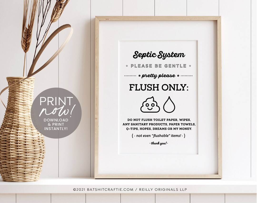 Cute Septic System Emoji Printable Sign ~ {PROTECTED by COPYRIGHT ...