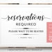 Reservations Required Please Wait to Be Seated PRINTABLE Sign - Etsy