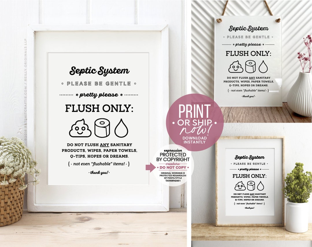 Cute Septic System Emoji Printable Sign protected by Copyright Please ...