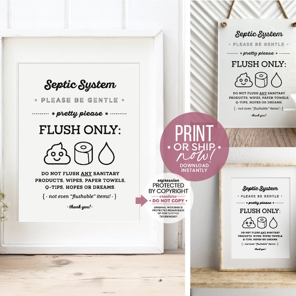 Printable Please Do Not Flush Feminine Products Sign - Etsy