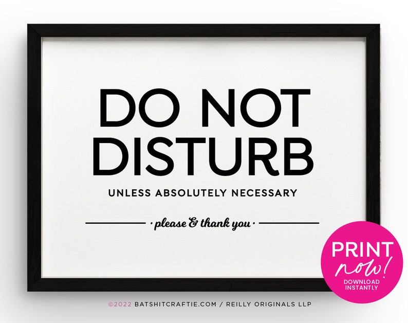 Do Not Disturb Unless Absolutely Necessary Simple and Elegant | Etsy