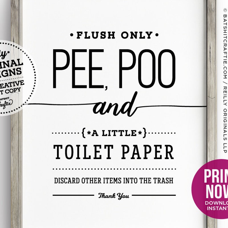 Pee Only Bathroom Sign - Etsy