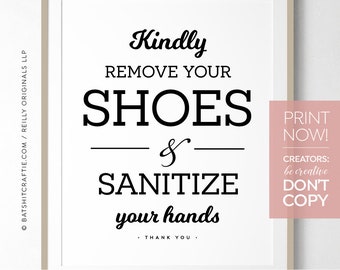 Welcome Remove or Cover Shoes PRINTABLE SIGN Instantly - Etsy