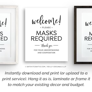 Welcome Masks Required PRINTABLE Sign Cute Script Poster for - Etsy