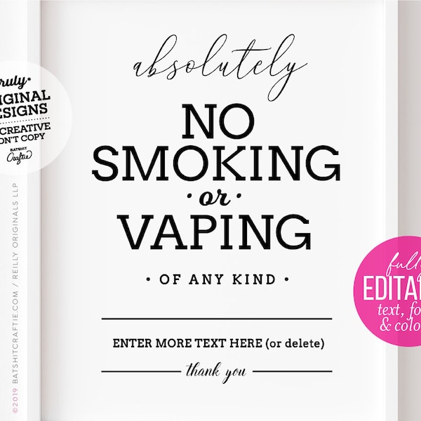 No Vaping Poster - Etsy