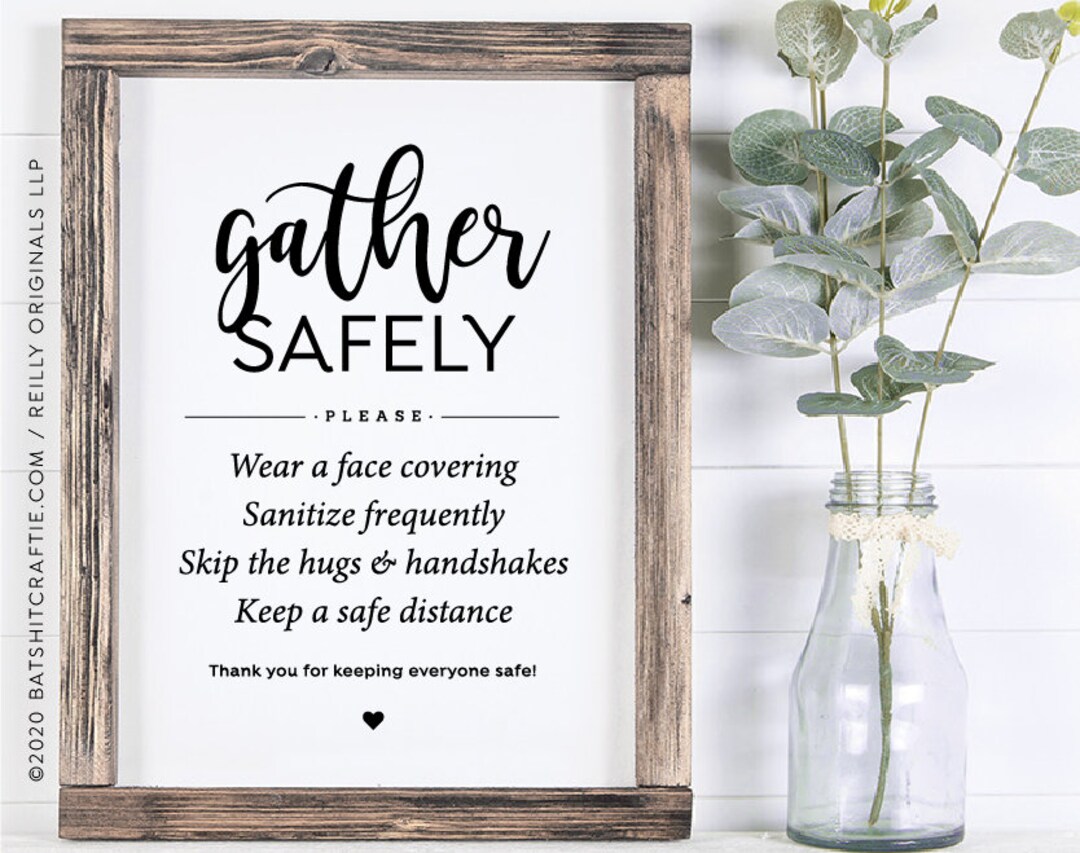 Gather Safely Wear a Mask Sanitize Often Keep Safe Distance Skip the ...