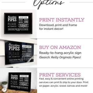 Sensitive Pipes Sign ~ Ready to Ship or Print at Home Instantly! Cute ...