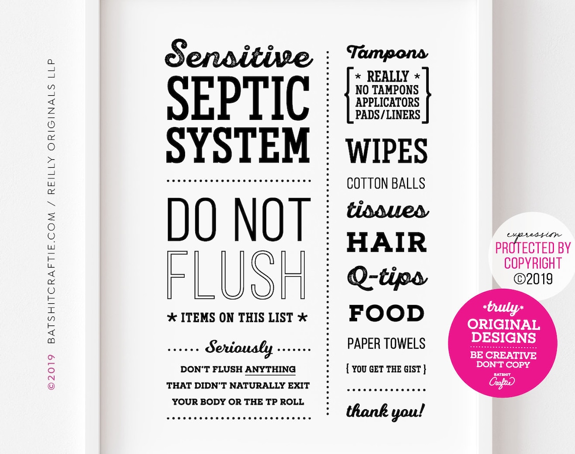 Cute Septic System Printable Sign now Protected by - Etsy