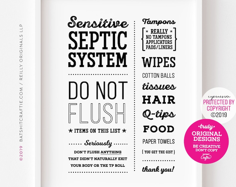 Cute Septic System Printable Sign now Protected by - Etsy