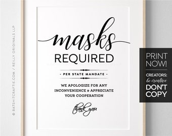 Mask Mandate Sign - Etsy