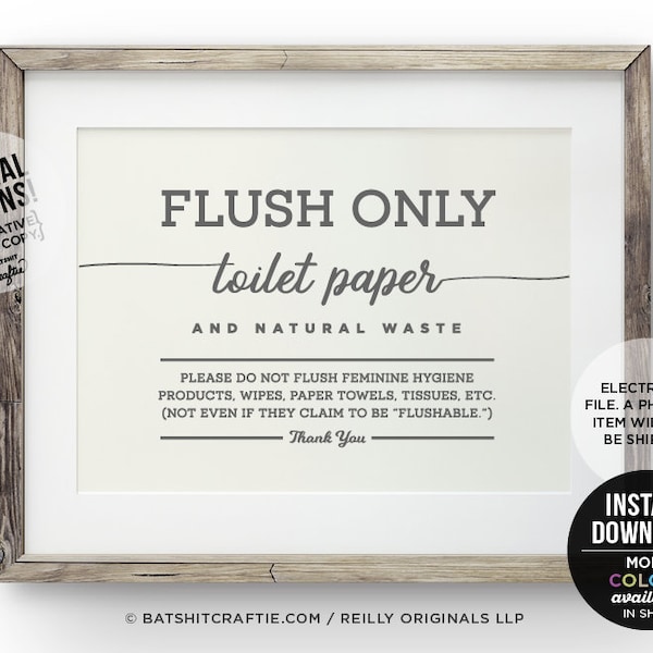 Printable Please Do Not Flush Feminine Products Sign - Etsy