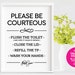 PRINTABLE Please Be Courteous Flush Close Lid Wash Hands Cute Bathroom ...