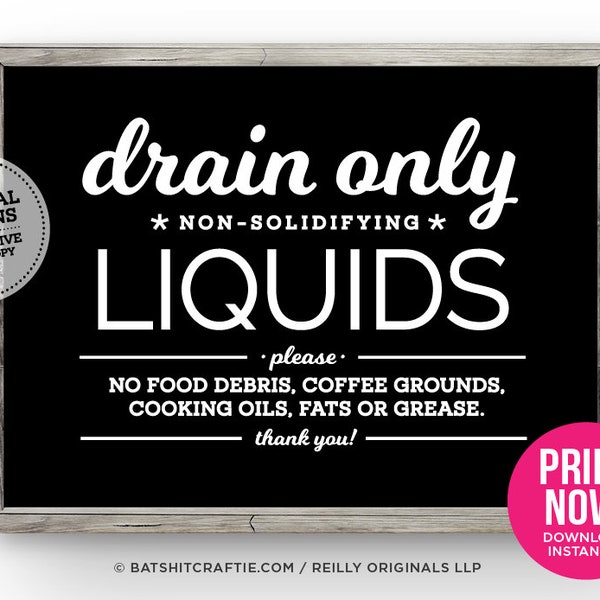 No Food in Sink Sign - Etsy