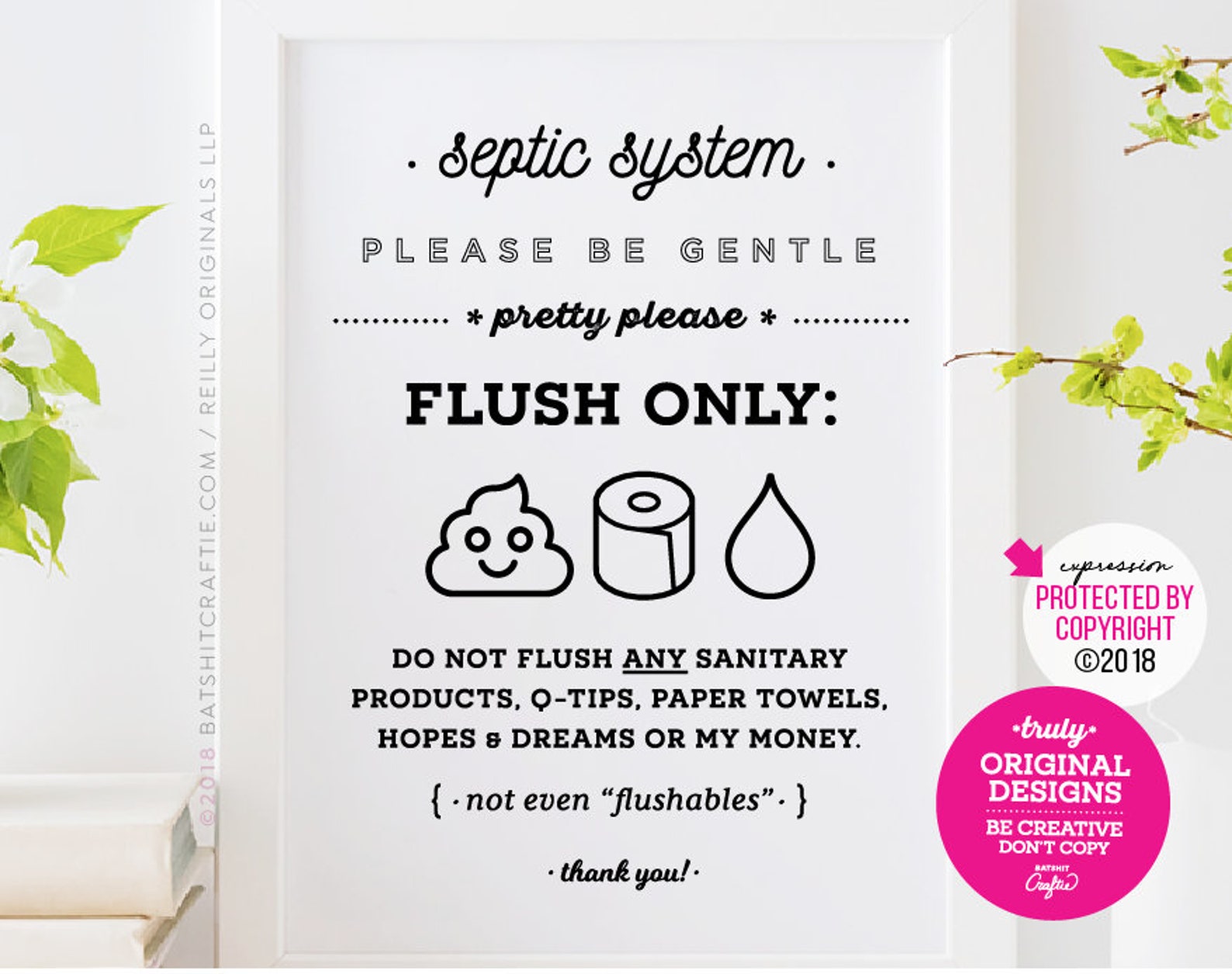 Cute Septic System Printable Sign Now protected by | Etsy